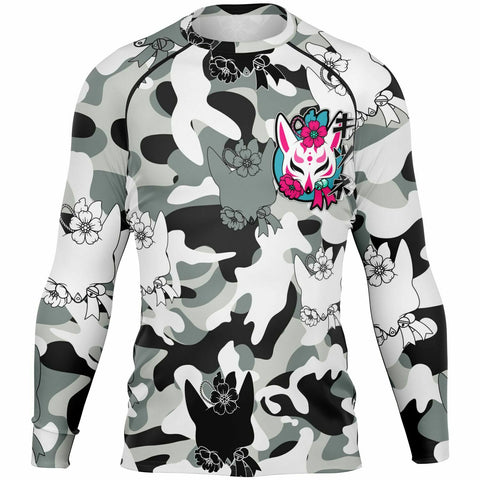 Kitsune Black White Fox Rash Guard – Kitsune Raid Squad